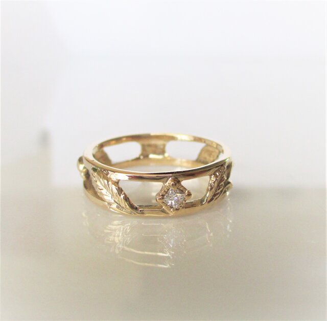 Diamond Breeze Ring Ⅱ (K14) | iichi 日々の暮らしを心地よくするハンドメイドやアンティークのマーケットプレイス