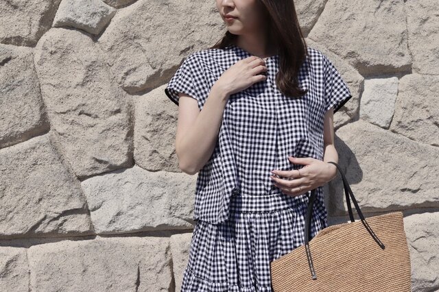 ギンガムチェック ブラウス No.216 | iichi 日々の暮らしを心地よくするハンドメイドやアンティークのマーケットプレイス