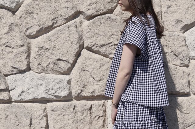 ギンガムチェック ブラウス No.216 | iichi 日々の暮らしを心地よくするハンドメイドやアンティークのマーケットプレイス