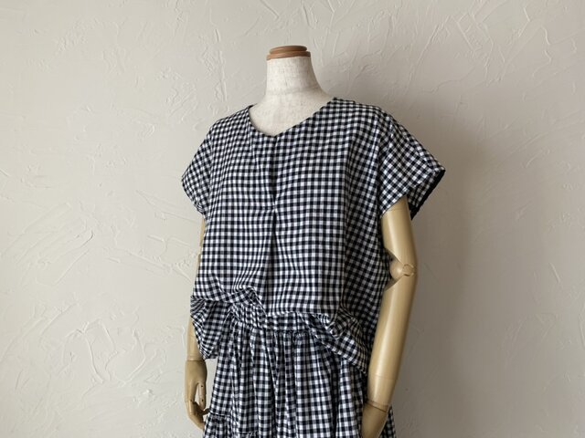 ギンガムチェック ブラウス No.216 | iichi 日々の暮らしを心地よくするハンドメイドやアンティークのマーケットプレイス