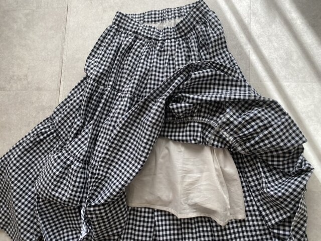 ギンガムチェック ティアードスカート No.217 | iichi 日々の暮らしを心地よくするハンドメイドやアンティークのマーケットプレイス