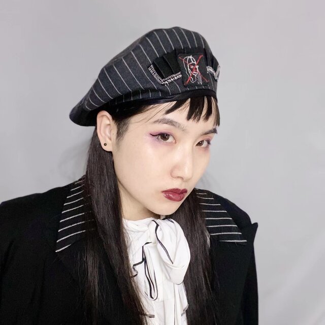 Cross face switching beret meikeiin handmade | iichi ハンドメイド・クラフト作品・手仕事品の通販