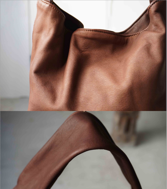 吸い付くようなタッチ感⁂軽く柔らかい袋タイプ・LUA(LA001)＃BROWN⁂ | iichi ハンドメイド・クラフト作品・手仕事品の通販