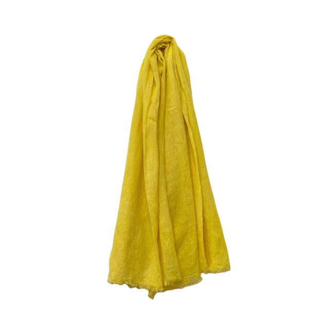 【送料無料】ナチュラルダイ リネン大判ストール｜ FUKUGI-YELLOW | iichi ハンドメイド・クラフト作品・手仕事品の通販