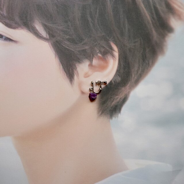 【一点もの】 チャロアイト 鉱物原石 イヤリング 天然石 パワーストーン (No.2088) | iichi ハンドメイド・クラフト作品・手仕事品の通販