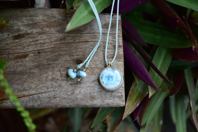 まんまるシャトヤンシー★ラリマー マクラメペンダント296 | iichi ハンドメイド・クラフト作品・手仕事品の通販