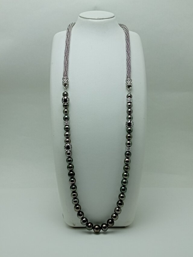 メンズ黒蝶パールネックレス | iichi ハンドメイド・クラフト作品・手仕事品の通販