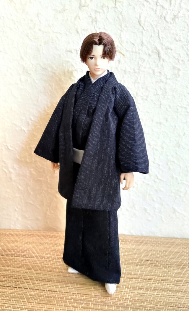 「浮き世の小雨」28cm男子ドール着物＆羽織り | iichi ハンドメイド・クラフト作品・手仕事品の通販