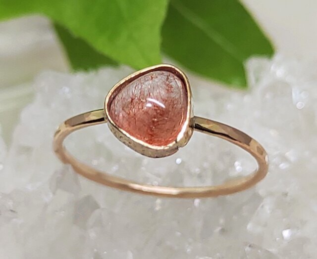 strawberry quartz＊14kgf ring | iichi ハンドメイド・クラフト作品・手仕事品の通販