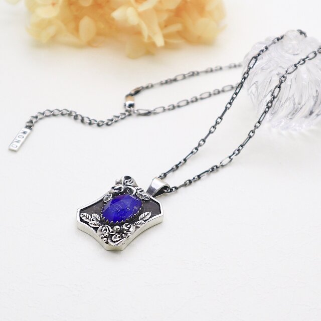 SV ゴシックローズペンダント（ダブレットラピスラズリ×クリスタル） 2217 | iichi ハンドメイド・クラフト作品・手仕事品の通販