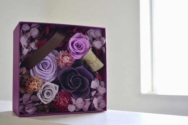Flower Box (パープル*ブラック） | iichi 日々の暮らしを心地よくするハンドメイドやアンティークのマーケットプレイス