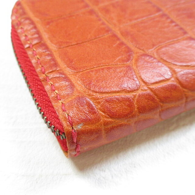 牛革・スリムタイプ・L字ファスナー・コインケース・0022 | iichi ハンドメイド・クラフト作品・手仕事品の通販