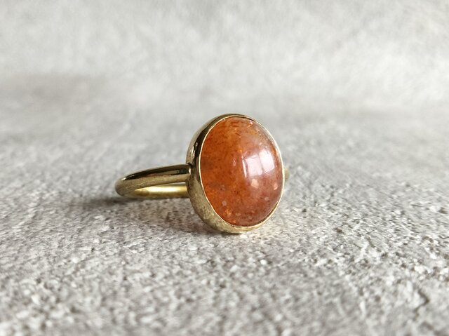 sunstone brass ring | iichi ハンドメイド・クラフト作品・手仕事品の通販
