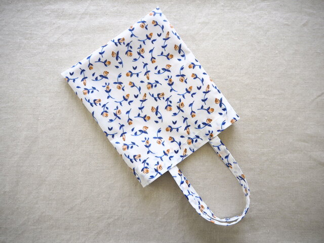 ラミネートミニバッグ 「Floating Flora」オレンジ | iichi ハンドメイド・クラフト作品・手仕事品の通販