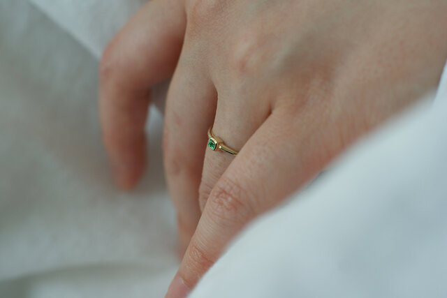K10製 エメラルドのリング | iichi ハンドメイド・クラフト作品・手仕事品の通販