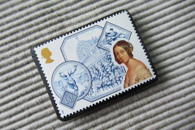 イギリス1987年 切手ブローチ 8040 | iichi ハンドメイド・クラフト作品・手仕事品の通販