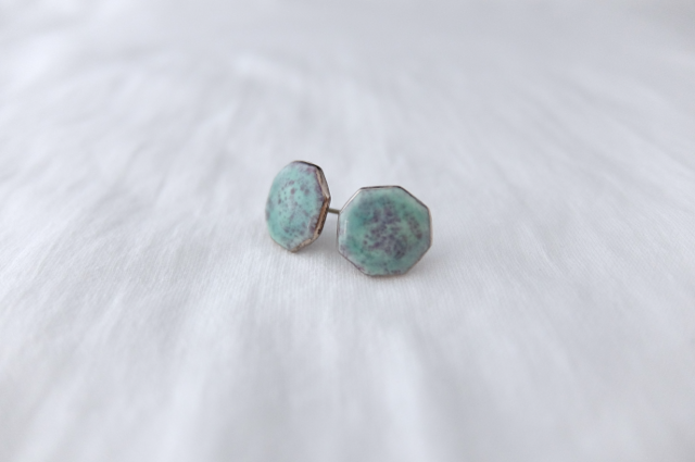 ピアス squarecut mint/pink | iichi ハンドメイド・クラフト作品・手仕事品の通販