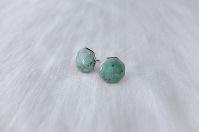 ピアス squarecut mint/gray | iichi ハンドメイド・クラフト作品・手仕事品の通販