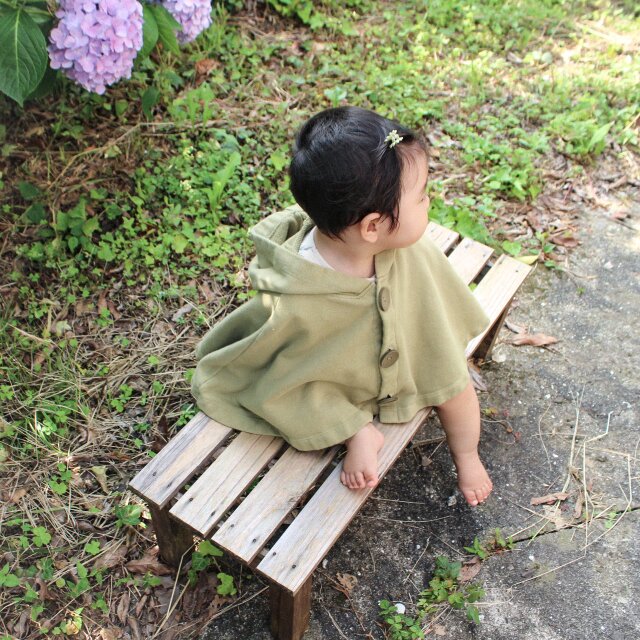 草木染＊ほほえみponcho ザクロ染め〔柳茶色〕 | iichi ハンドメイド・クラフト作品・手仕事品の通販