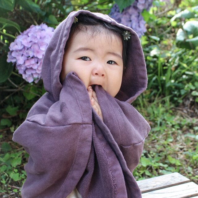 草木染＊ほほえみponcho 五倍子×インド茜染め〔紅藤色〕 | iichi ハンドメイド・クラフト作品・手仕事品の通販