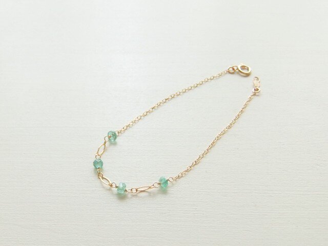 エメラルドブレスレット(14kgf) | iichi ハンドメイド・クラフト作品・手仕事品の通販
