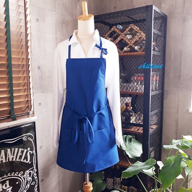【バリスタ】カフェエプロン：ブルーハワイ【0362】 | iichi ハンドメイド・クラフト作品・手仕事品の通販