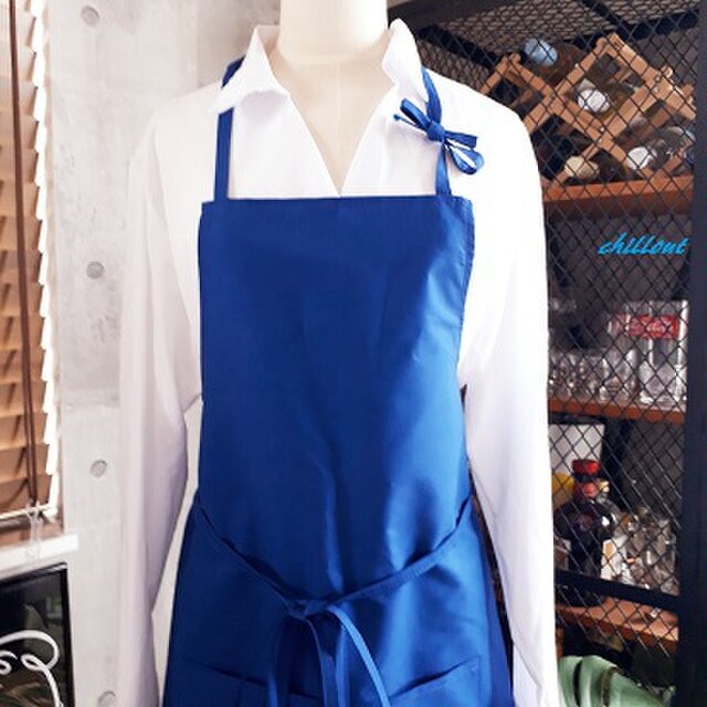 【バリスタ】カフェエプロン：ブルーハワイ【0362】 | iichi ハンドメイド・クラフト作品・手仕事品の通販