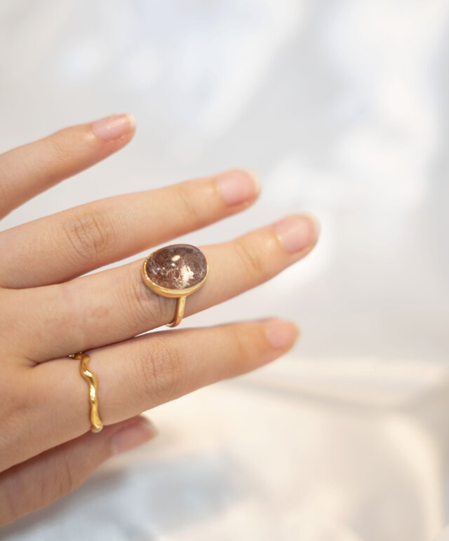 Red Garden Quartz K18 Ring | iichi ハンドメイド・クラフト作品・手仕事品の通販