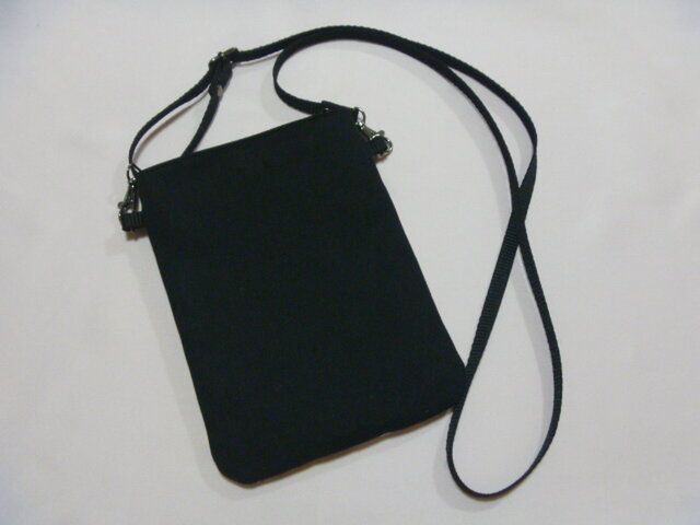 203.猫だらけ柄（帆布）スマホショルダー スマホ用ポシェット スマホ用ポーチ 再販 | iichi ハンドメイド・クラフト作品・手仕事品の通販