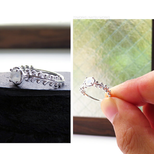 ムーンストーンリング / Botanical Moonstone Ring | iichi 日々の暮らしを心地よくするハンドメイドやアンティークのマーケットプレイス