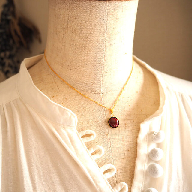 七宝焼 14kgf Mini Circleピアス ~Ruby~ | iichi ハンドメイド・クラフト作品・手仕事品の通販