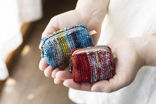 裂織小銭入れ 本藍染め/928 | iichi ハンドメイド・クラフト作品・手仕事品の通販