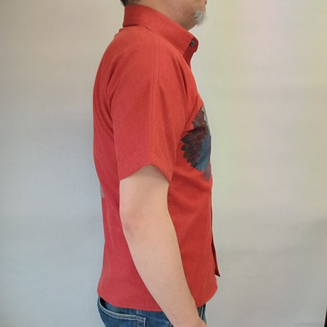 善工房×Ubatamaコラボシャツ（ダリア柄） | iichi ハンドメイド・クラフト作品・手仕事品の通販