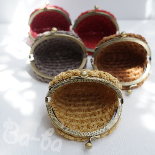 ばあば作♪リフまるがま口（黄楊・C1577） | iichi ハンドメイド・クラフト作品・手仕事品の通販