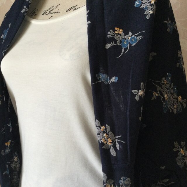 インド綿羽織り ネイビー | iichi ハンドメイド・クラフト作品・手仕事品の通販