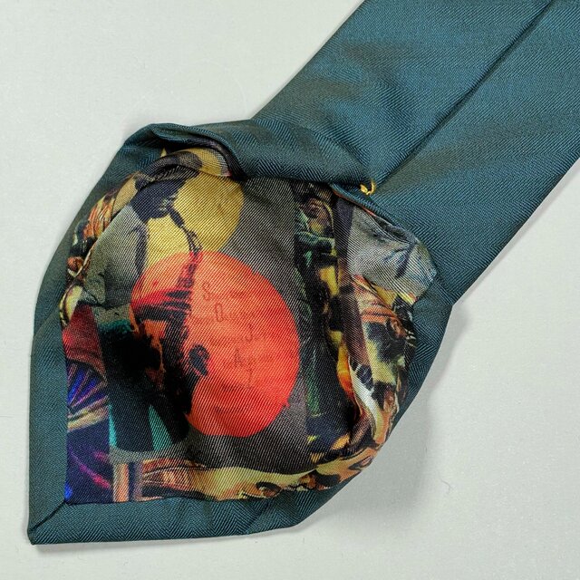 【受注製作】グリーン／裏地Jazzマン／プレゼント／ネクタイ | iichi ハンドメイド・クラフト作品・手仕事品の通販