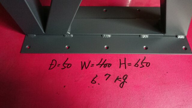 マットグレーでアイアンな極太鉄脚♪ 50×400×650mm XI型 2脚ver. ダイニングテーブル | iichi ハンドメイド・クラフト ...