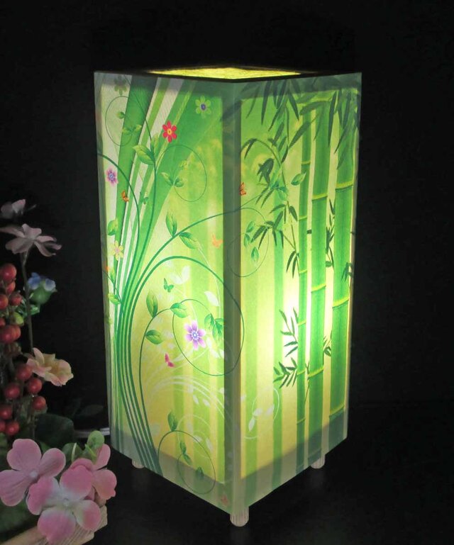 癒しの灯り 華燭の宿り木／竹林蝶の舞 LED･厚上質紙張貼･軽量／MK-156 | iichi ハンドメイド・クラフト作品・手仕事品の通販