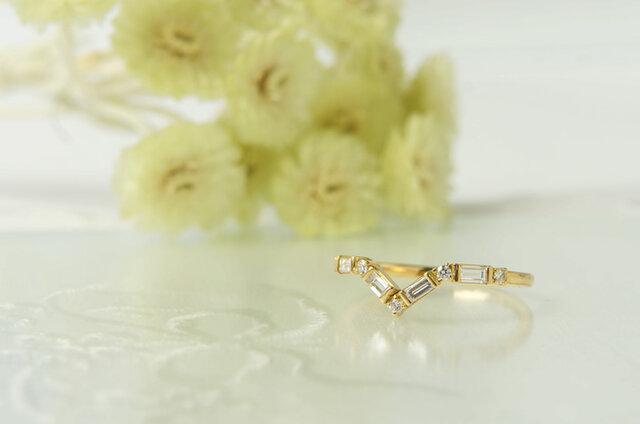 K18YG Diamonds Ring | iichi ハンドメイド・クラフト作品・手仕事品の通販