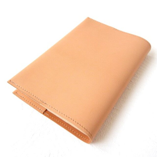 カーフスキン・ハヤカワ文庫トールサイズ対応・アプリコット・マイクロシュリンク・一枚革のブックカバー・0678 | iichi ハンドメイド・クラフト作品・手仕事品の通販