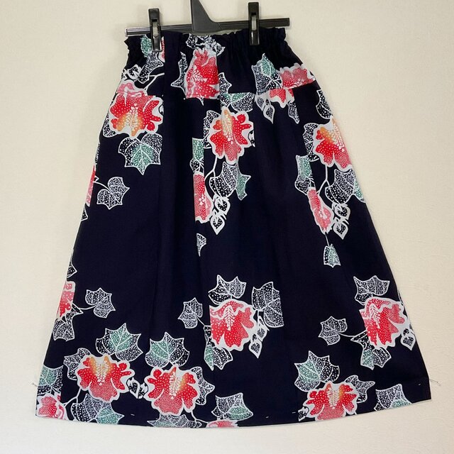 浴衣リメイク D ギャザースカート 着物 コットン 浴衣スカート | iichi ハンドメイド・クラフト作品・手仕事品の通販