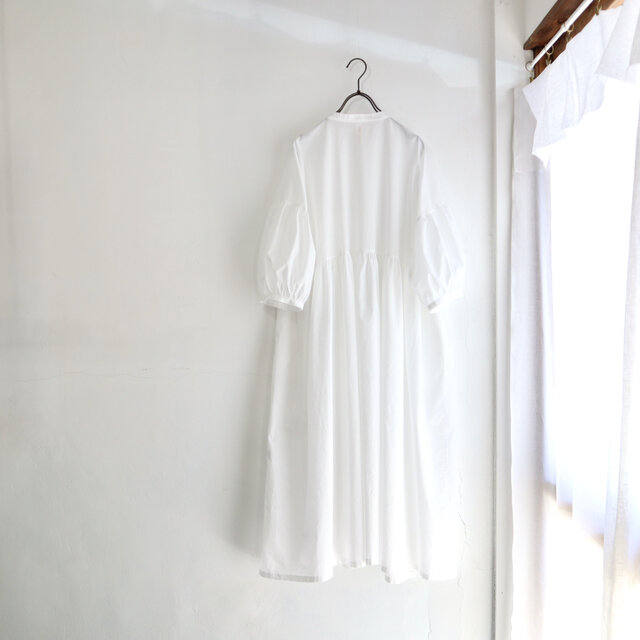 balloon sleeve gather dress (organic cotton) | iichi ハンドメイド・クラフト作品・手仕事品の通販