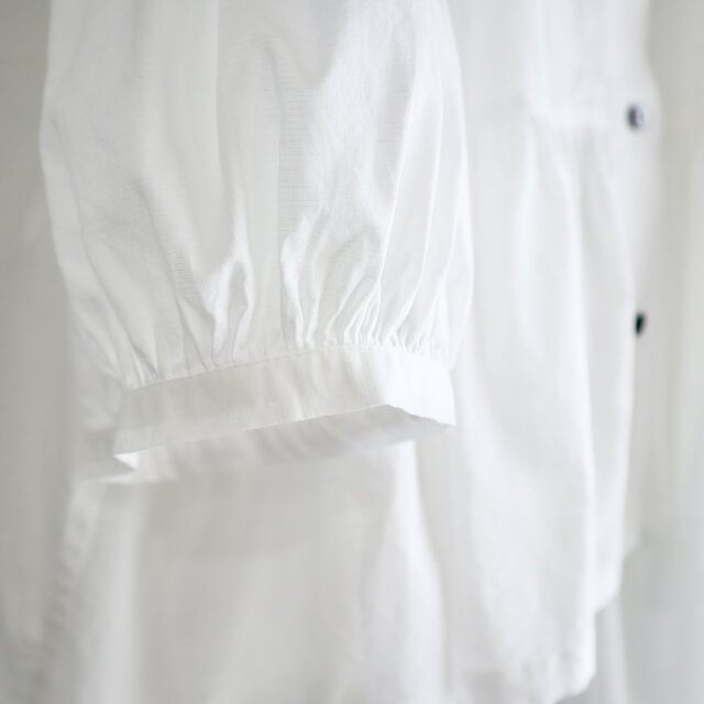 balloon sleeve gather blouse (organic cotton) | iichi ハンドメイド・クラフト作品・手仕事品の通販