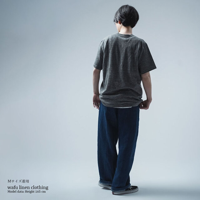 【wafu/Mサイズ】肌がえらぶ リネンのTシャツ 防臭 防菌 / 杢グレー t020r-mgr2-M | iichi ハンドメイド・クラフト作品・手仕事品の通販