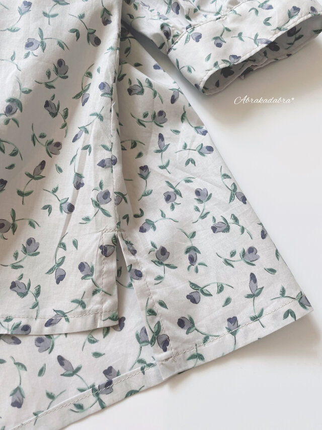 Liberty Floating Floraドロップショルダー・バルーンスリーブシャツ lavanda(大人） | iichi ハンドメイド・クラフト作品・手仕事品の通販