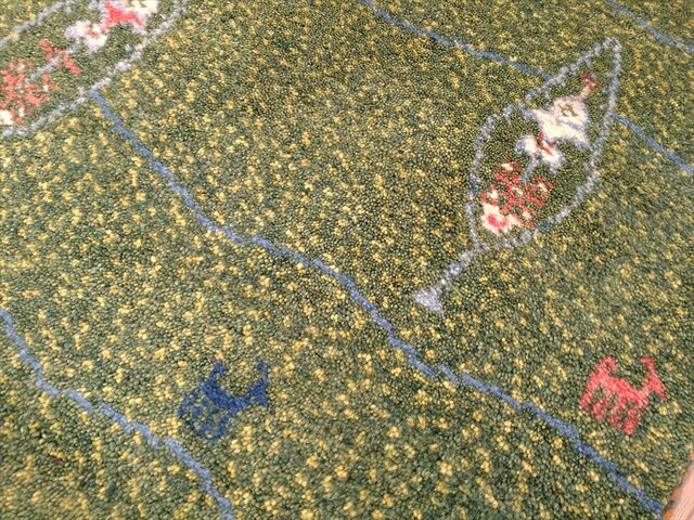 ペルシャ ギャッベ 玄関マット 85×60cm 緑色 糸杉 | iichi ハンドメイド・クラフト作品・手仕事品の通販