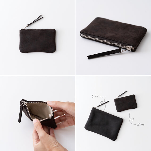 [New]革のフラットポーチS Kudu DC | iichi ハンドメイド・クラフト作品・手仕事品の通販