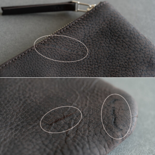 [New]革のフラットポーチL Kudu DC | iichi ハンドメイド・クラフト作品・手仕事品の通販