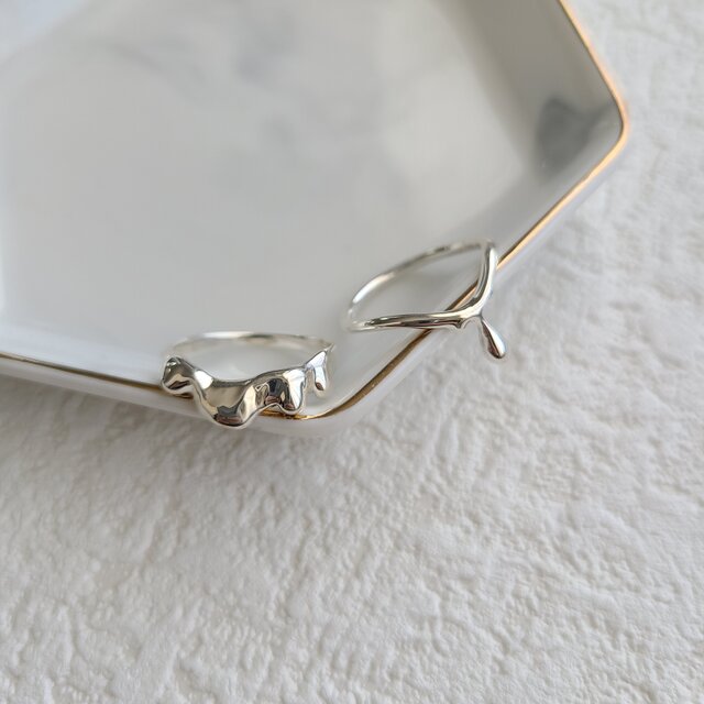 【Outfit SET】Melt RING × "about to fall" Drop RING ≪送料無料≫ | iichi ハンドメイド・クラフト作品・手仕事品の通販