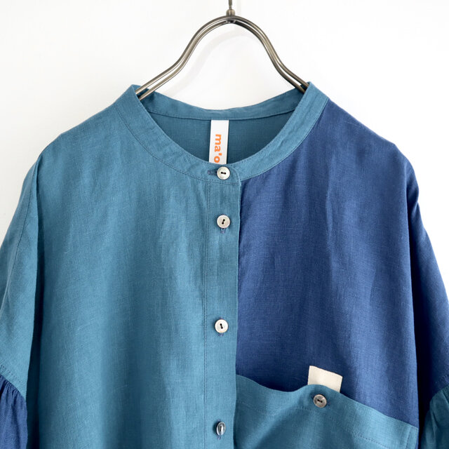 balloon sleeve gather blouse ( umi ) | iichi ハンドメイド・クラフト作品・手仕事品の通販